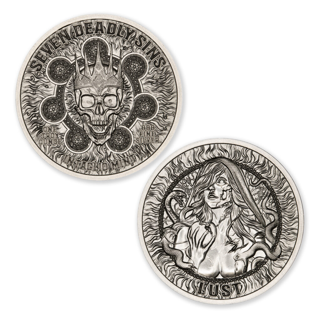 SEVEN DEADLY SINS - LUST – 1 TROY OUNCE – 39MM - Intaglio's Reserve Vault
